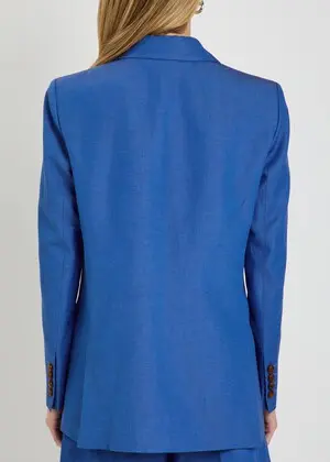 BLAZÉ MILANO Double-breasted Silk And Linen-blend Blazer