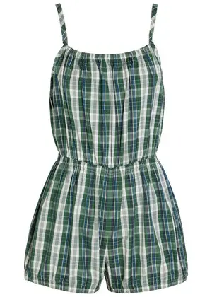 Suzie Kondi Dassia Cotton-poplin Romper - Green