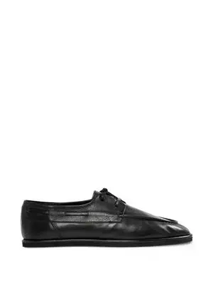 Auralee Lace-up Leather Boat Shoes