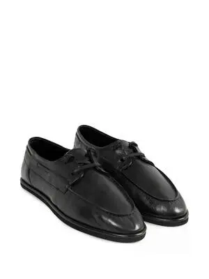 Auralee Lace-up Leather Boat Shoes