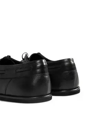 Auralee Lace-up Leather Boat Shoes