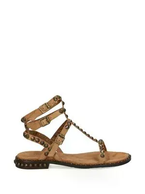 Ash Studded Suede Strappy Flat Sandals