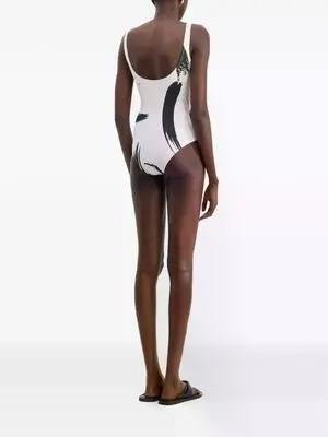 Loulou De Saison Minea Printed Zip-up Swimsuit