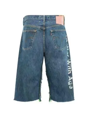 BETTER WITH AGE Logo-print Denim Shorts