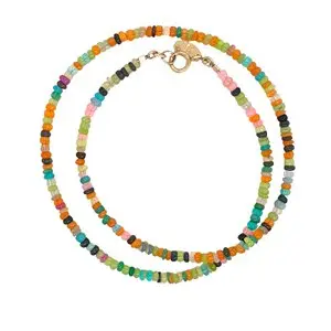 LORI KAPLAN DESIGN Multi-colored Opal Beaded Necklace With Gold Clasp - Orange/green