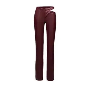 LIKA High-waisted Trousers With Thigh Slit - Red