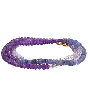 LORI KAPLAN DESIGN Triple Wrap Tanzanite And Amethyst Bracelet Or Necklace - Blue/purple