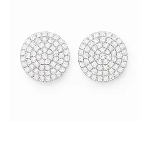 MAISON DE GALA Solaris Pavé Dome Earrings - Silver