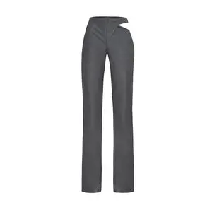 LIKA High-waisted Trousers With Thigh Slit - Grey