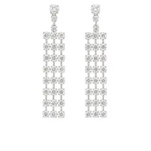 MAISON DE GALA Aurora Crystal Cascade Earrings - Silver