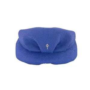OTRERA Leda Snake Print Leather Clutch - Blue
