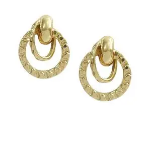 MAISON DE GALA Double Hoop Stud Earrings - Gold