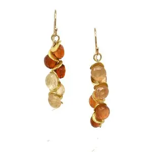 LORI KAPLAN DESIGN Gold Vermeil Hessonite Garnet Drop Earrings - Gold/yellow