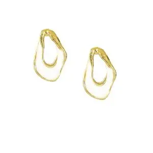 MAISON DE GALA Molten Teardrop Cutout Stud Earrings - Gold
