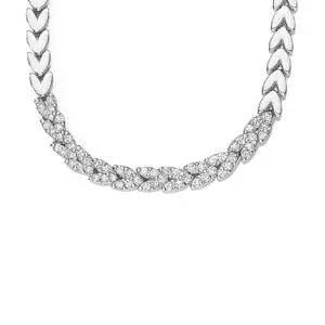 MAISON DE GALA Pavé Leaf Link Bracelet - Silver