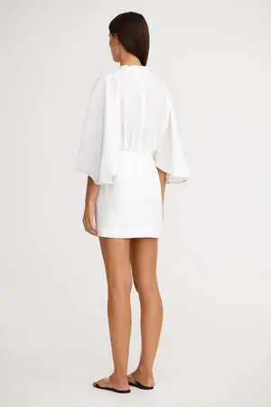 Significant Other Linen Mini Dress With Hand-painted Print And Cape Sleeves - Tigerlily
