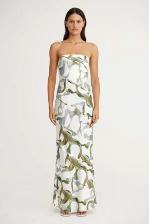 Green Strapless Maxi Dresses