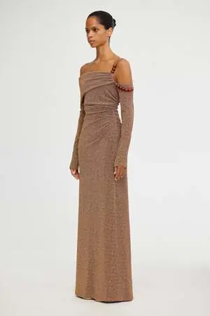 Significant Other Metallic Maxi Gown - Bronze
