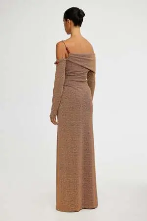 Significant Other Metallic Maxi Gown - Bronze