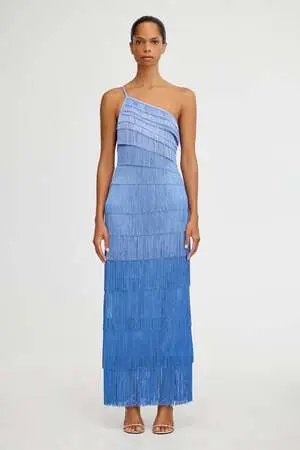 Significant Other One-shoulder Maxi Dress With Fringing