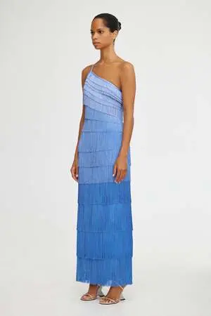 Significant Other One-shoulder Maxi Dress With Fringing