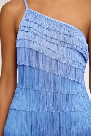 Significant Other One-shoulder Maxi Dress With Fringing