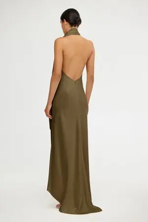 Significant Other Adriana Halter Gown - Olive