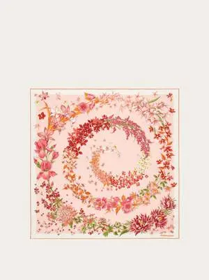 FERRAGAMO Spring Print Silk Foulard Orange