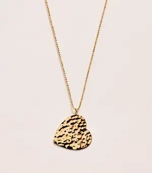 JENNIFER MEYER Hammered Heart Pendant Necklace