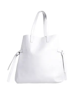 JIL SANDER Leather Shopper Tote With Detachable Pouch - Light Grey