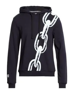 BIKKEMBERGS Cotton Hoodie With Graphic Print - Blue