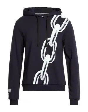BIKKEMBERGS Cotton Hoodie With Graphic Print - Blue