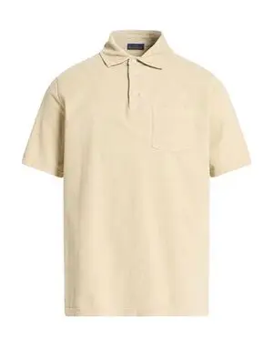 Paul & Shark Man Polo Shirt Slate Blue Size S Cotton, Elastane Sand