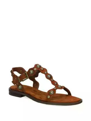 Ash Phanny Studded T-bar Sandals - Brown