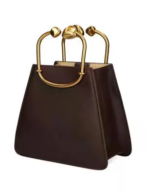 Cult Gaia Sculptural-handle Leather Mini Bag - Brown