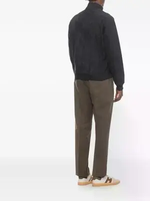 THE JACK LEATHERS Button-up Suede Bomber Jacket