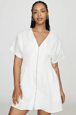 EXQUISE Tobie Pleated Mini Dress - White