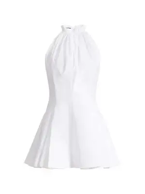Balmain Flared Cotton Poplin Dress