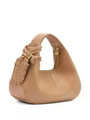 GANNI Logo Plaque Tote Bag - Brown