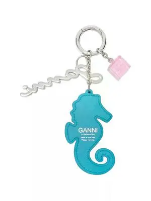 GANNI Seahorse Charm Keyring - Blue