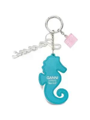 GANNI Seahorse Charm Keyring - Blue