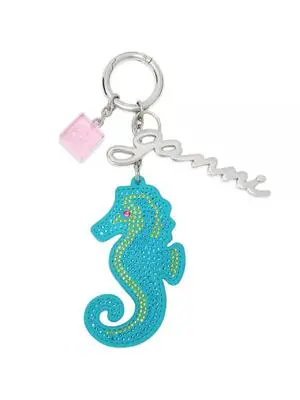 GANNI Seahorse Charm Keyring - Blue
