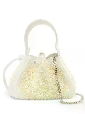 Oscar De La Renta Leather Mini Bag With Faux-pearl Embellishment