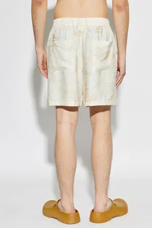 Maison Kitsuné Printed Relaxed-fit Shorts - Cream