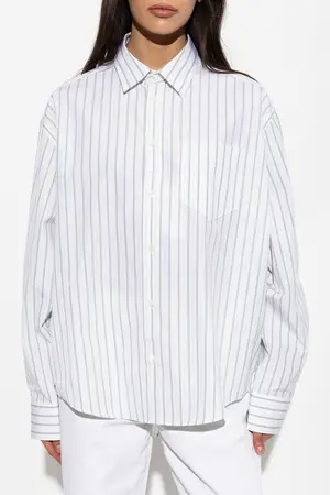 AMI Paris Striped Pattern Shirt - White