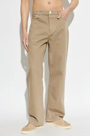 AMI Paris Wide-leg Jeans - Brown