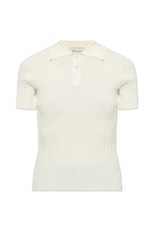 AMI Paris Pleated Polo - Cream