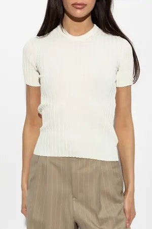 AMI Paris Pleated Top - Cream
