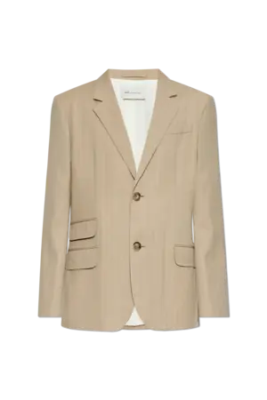 Ami Wool Blazer With Single Vent - Beige