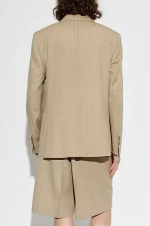 Ami Wool Blazer With Single Vent - Beige